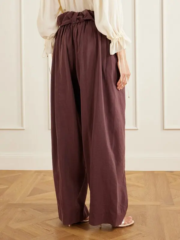 Chloé Silk-blend Wide-leg Pants - Purple