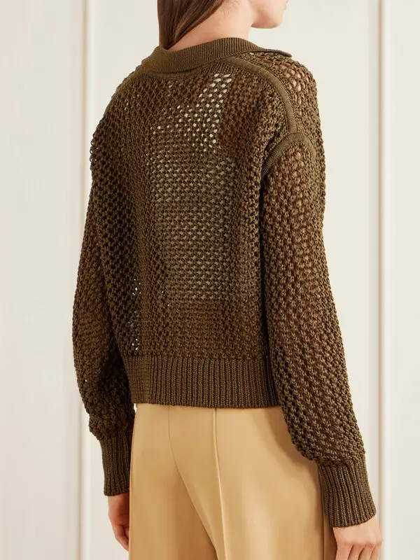 Max Mara Crocheted Cotton Cardigan