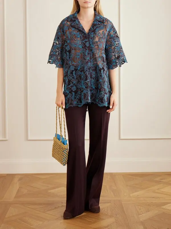 ALEMAIS Francine Guipure Lace Shirt