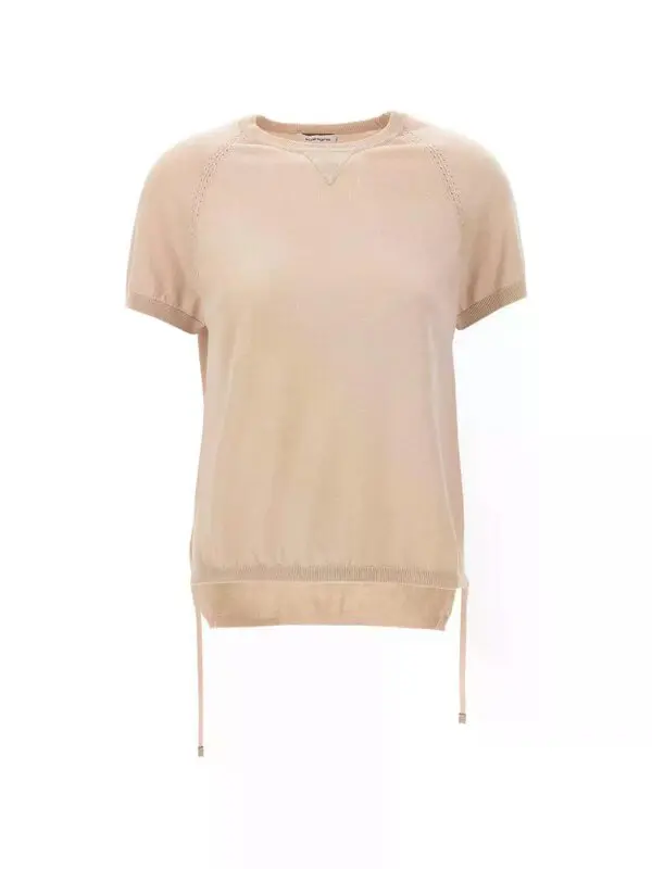 KANGRA Short Sleeve Cotton Sweater - Neutrals