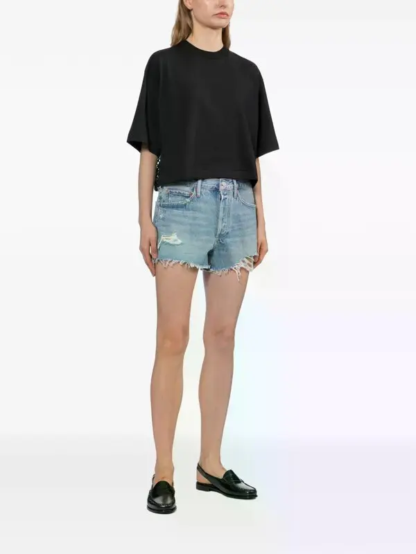 Toga Panelled Cropped T-shirt - Black