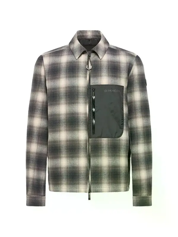 Moncler Cornisello Check-pattern Shirt Jacket - Black