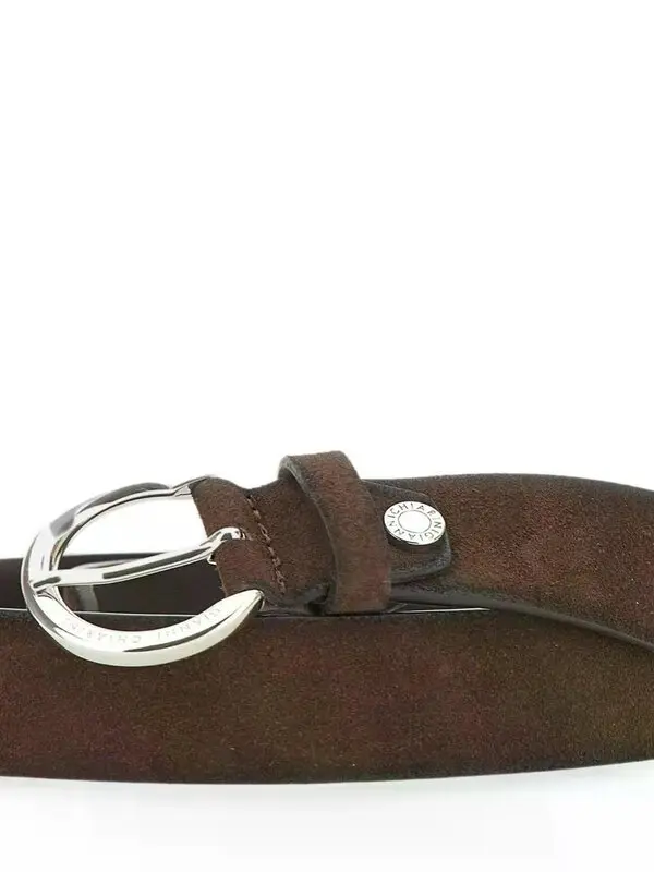 GIANNI CHIARINI Logo-engraved Suede Belt