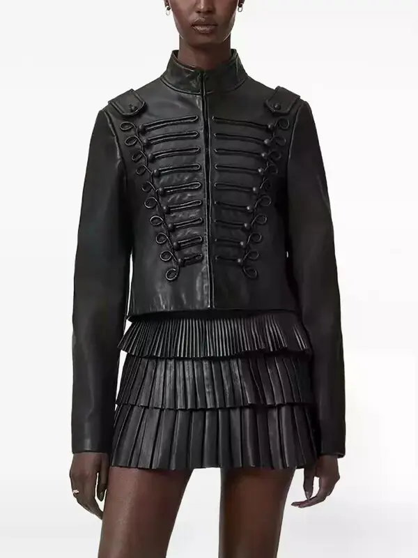 ALLSAINTS Braided Military Cropped Jacket - Black