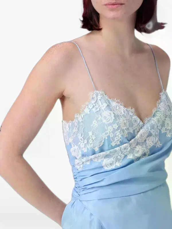 Moschino Asymmetric Midi Dress With Lace Trim