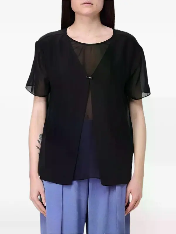 Emporio Armani Sheer Panel Top - Black