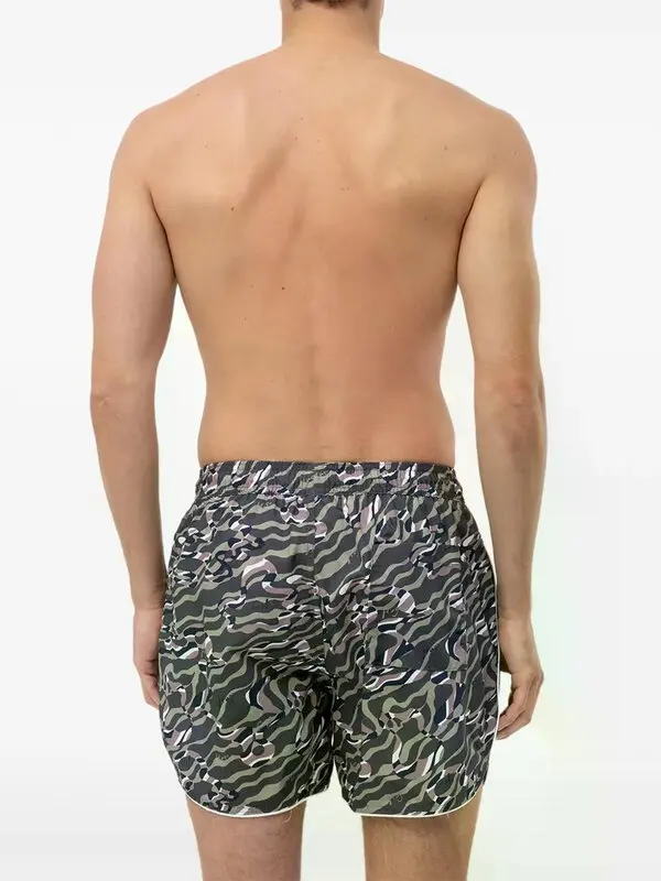 Hugo Printed Drawstring Swim Shorts - Grey
