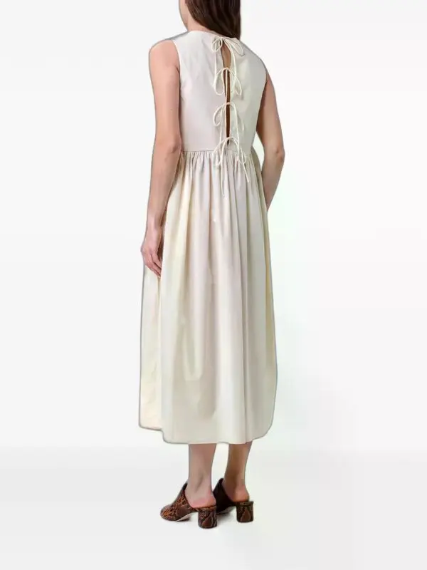 MEIMEIJ Ivory Cotton Ruffled Midi Dress