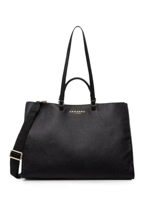 ERMANNO FIRENZE Pebbled-effect Tote Bag - Black