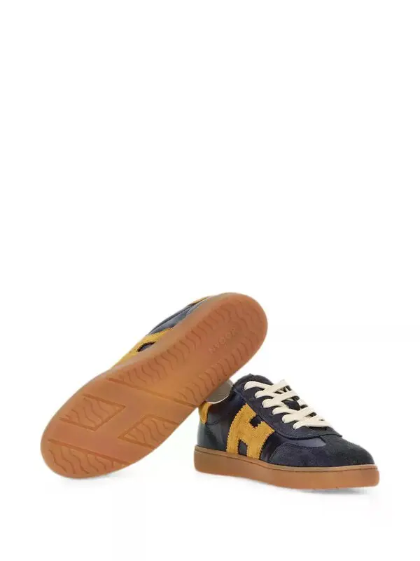 Hogan Metallic Leather Sneakers With Suede H Detail