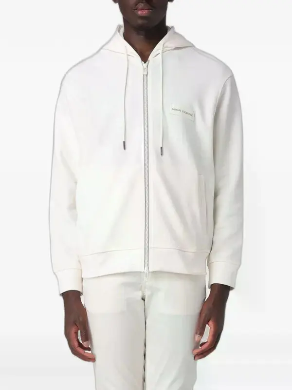 Emporio Armani Logo Patch Zip-up Hoodie