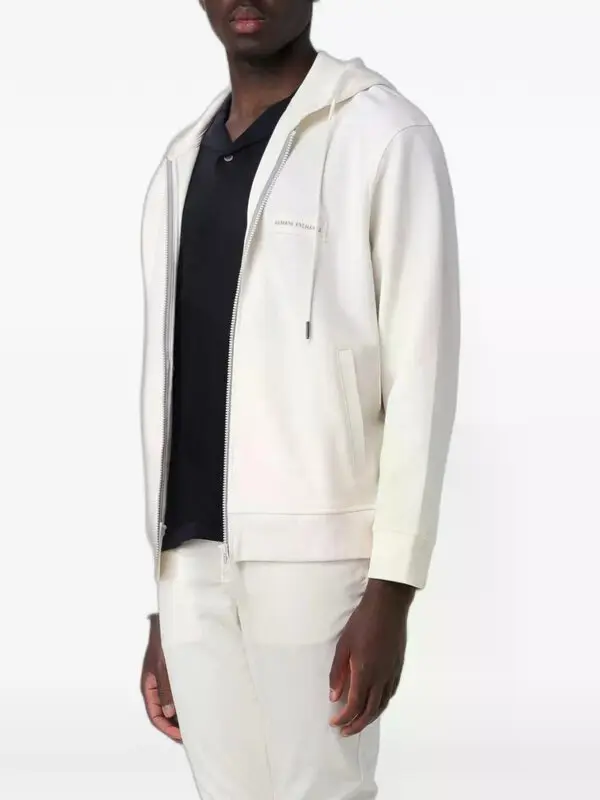 Emporio Armani Logo Patch Zip-up Hoodie