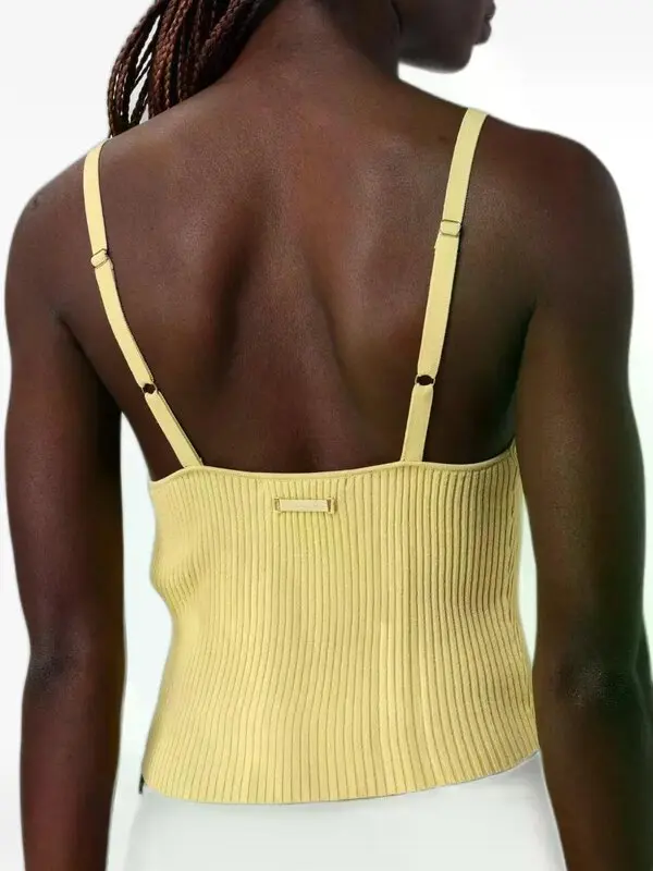 Emporio Armani Ribbed Knit V-neck Top