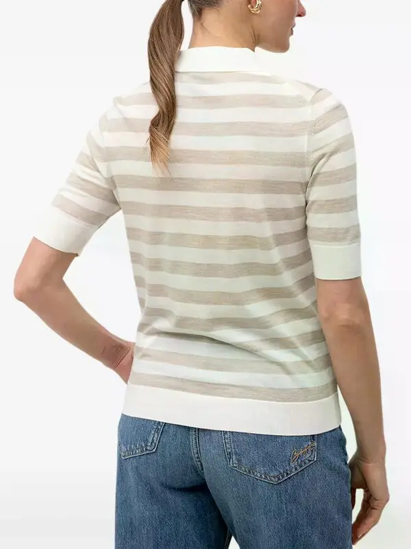 BOSS Striped Knit Polo Sweater