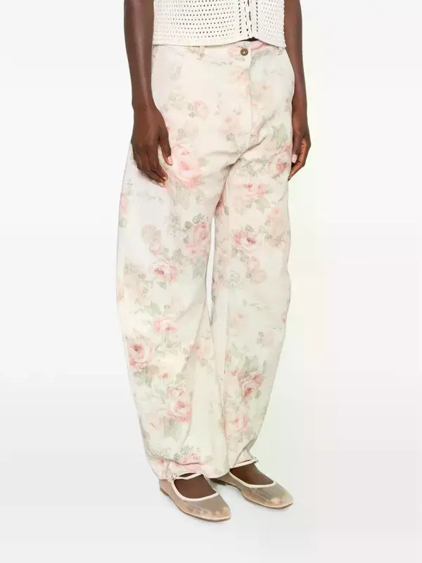 VICOLO Floral Print Trousers