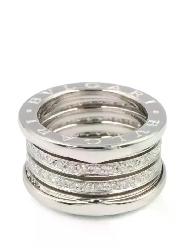 BVLGARI B.zero1 18k White Gold Diamond Pavé Ring - Silver
