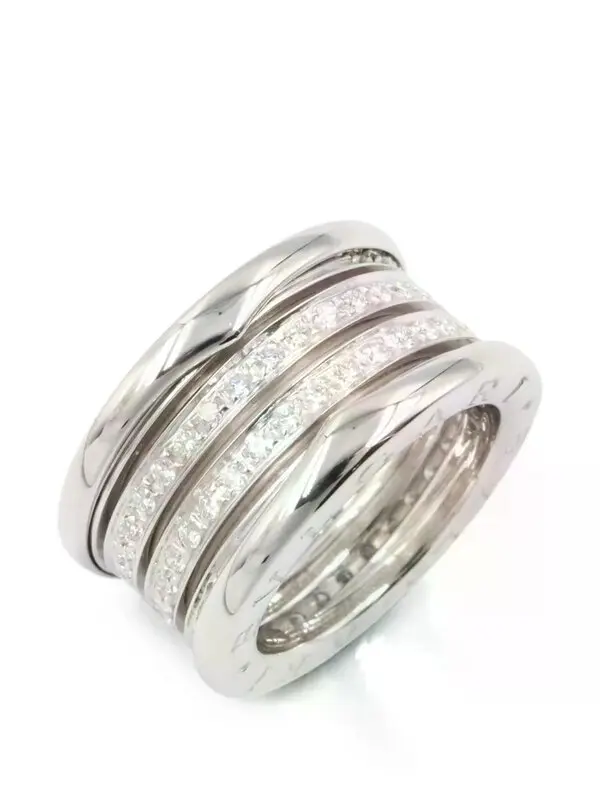 BVLGARI B.zero1 18k White Gold Diamond Pavé Ring