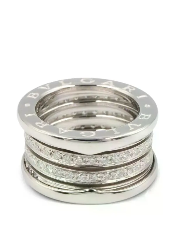 BVLGARI B.zero1 18k White Gold Diamond Pavé Ring - Silver