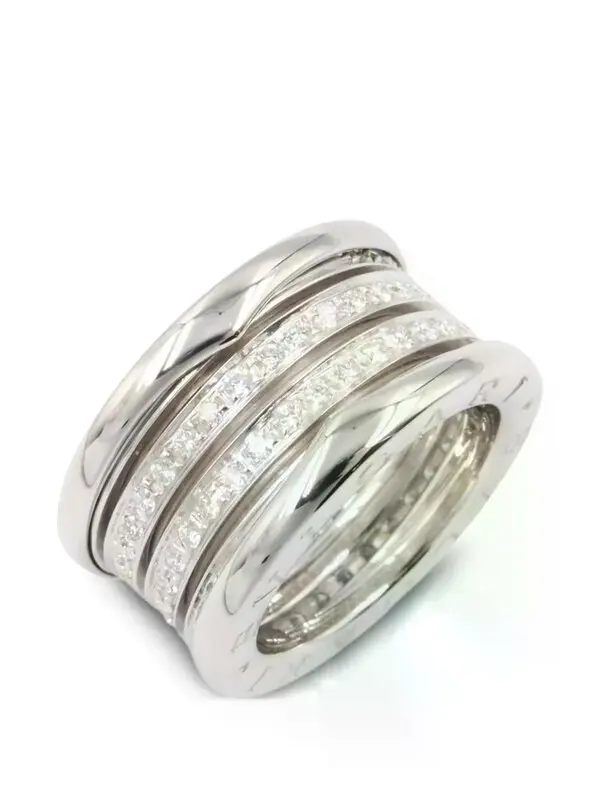 BVLGARI B.zero1 18k White Gold Diamond Pavé Ring