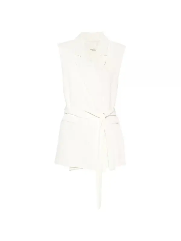 VICOLO Belted Sleeveless Waistcoat