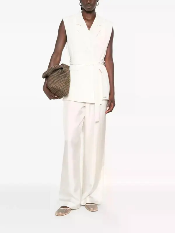 VICOLO Belted Sleeveless Waistcoat