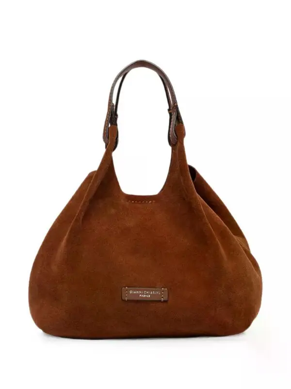 GIANNI CHIARINI Medium Suede Shoulder Bag - Brown