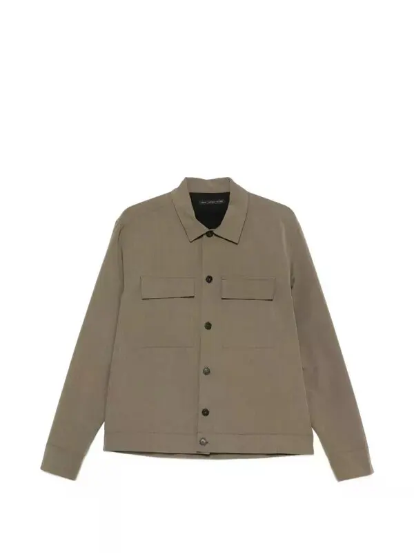 LOW BRAND Flap-pocket Long-sleeve Shirt - Green
