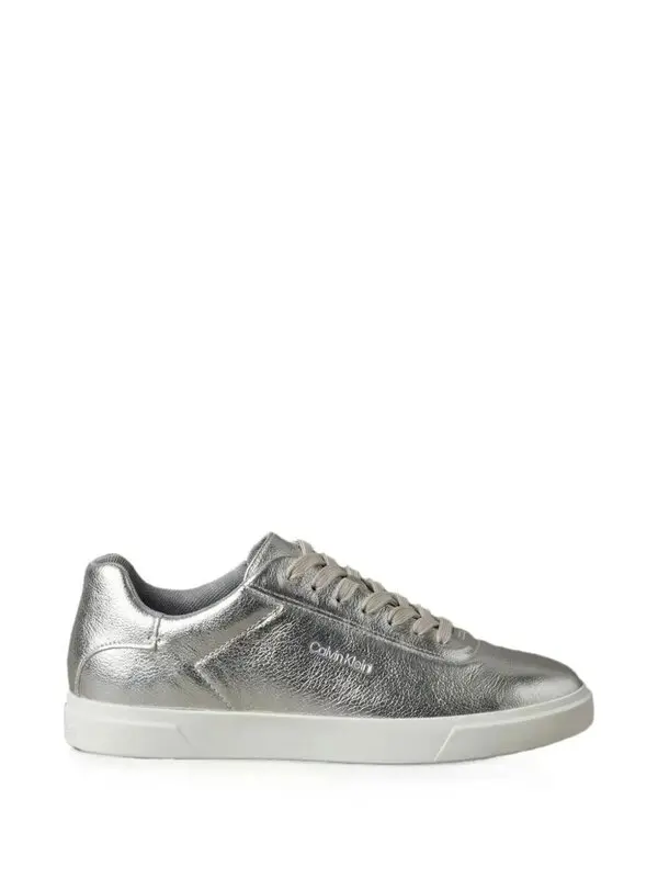 Calvin Klein Logo Print Sneakers - Silver