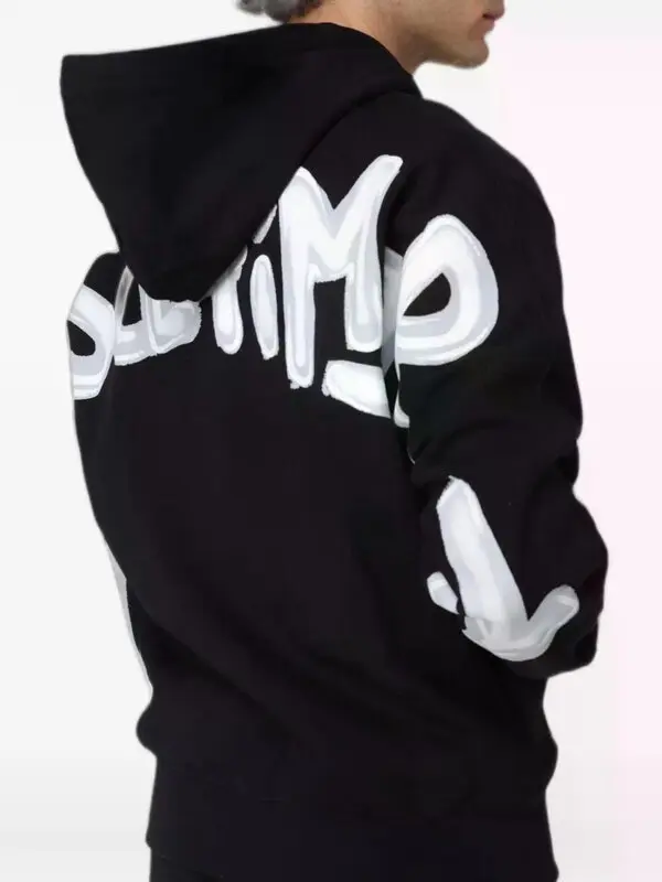 DISCLAIMER Logo Print Zip-up Hoodie