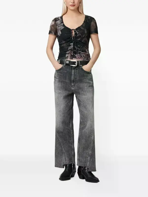 ALLSAINTS Slim Fit Ruched T-shirt - Black