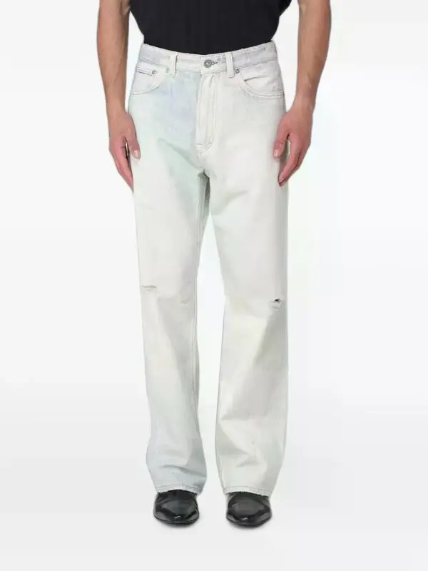 Our Legacy Wide-leg Distressed Jeans - Neutrals