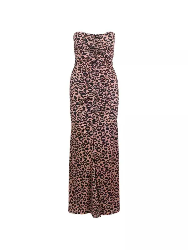 Essentiel Antwerp Leopard-print Cut-out Maxi Dress - Brown