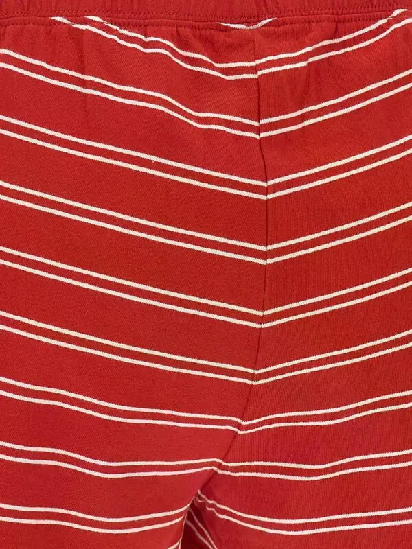 SPORTY & RICH Striped Embroidered Logo Shorts