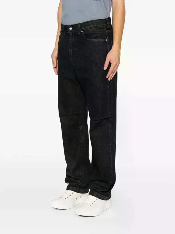 REPLAY Straight Leg Jeans With Logo Patch
