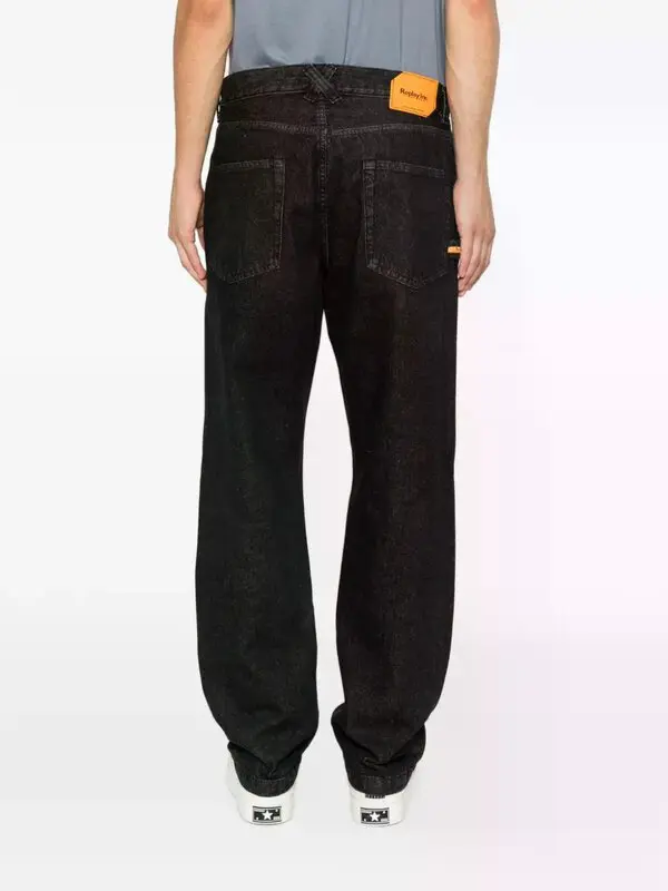 REPLAY Straight Leg Jeans With Logo Patch