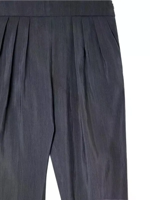 Giorgio Armani Pleated Crinkled-finish Trousers
