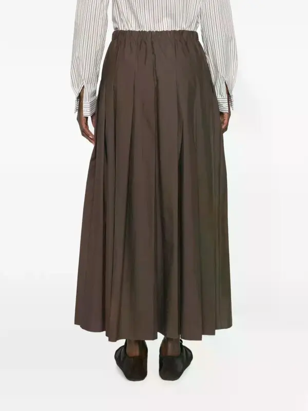 VICOLO Pleated Elasticated-waist Midi Skirt