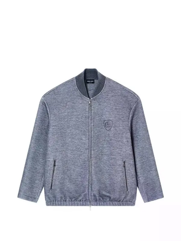 Giorgio Armani Zip-up Jacket With Embroidered Logo Patch
