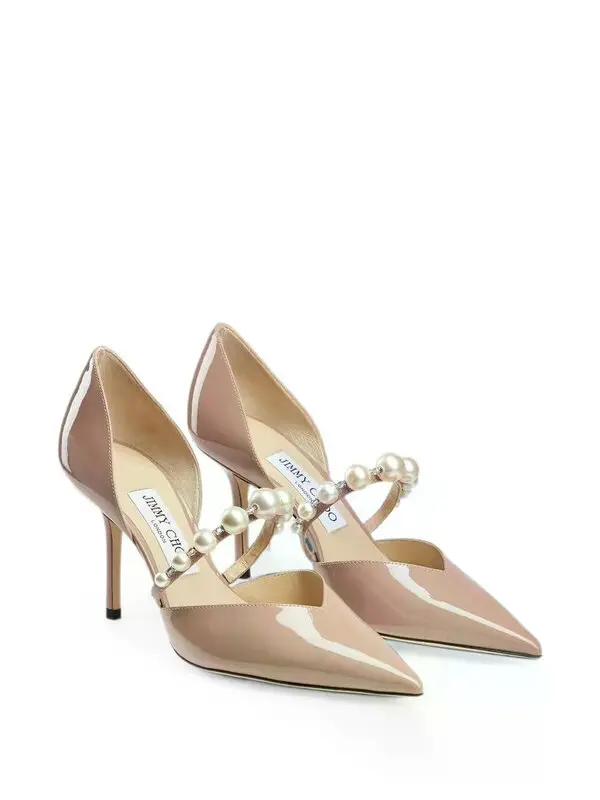 JIMMY CHOO Aurelie Pearl-embellished Stiletto Pumps - Neutrals