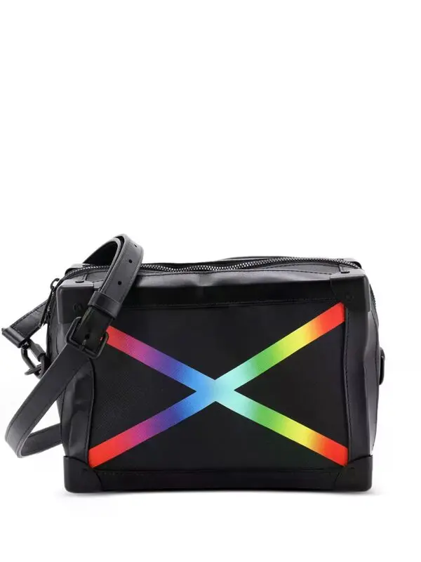 LOUIS VUITTON Soft Trunk Bag Rainbow Taiga Leather Crossbody Bag - Black