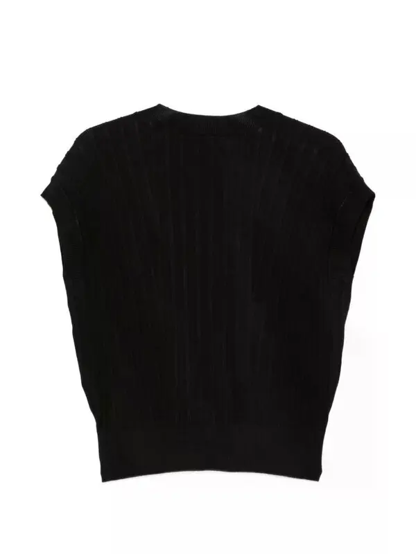 Dkny Ribbed Knit V-neck Sleeveless Top