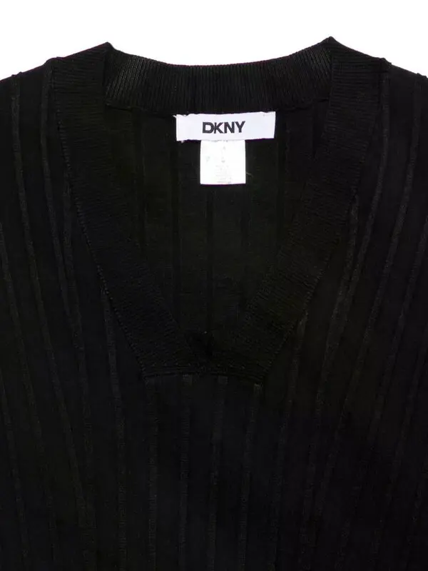 Dkny Ribbed Knit V-neck Sleeveless Top