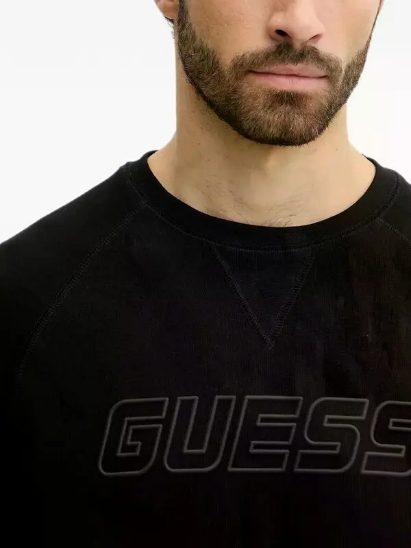 Guess Logo Print Raglan Sleeve Sweatshirt
