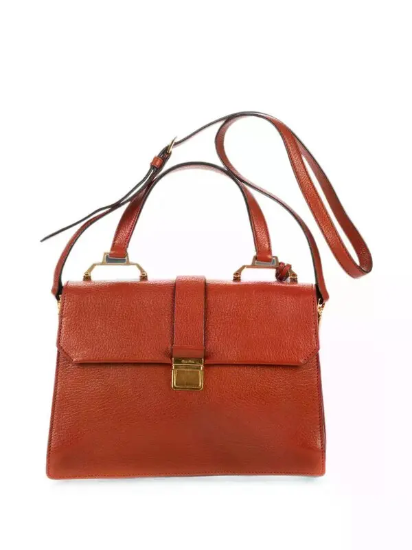 Miu Miu Madras Leather Tote Bag