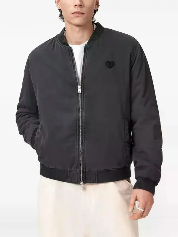 ALLSAINTS Heart Patch Cotton Bomber Jacket
