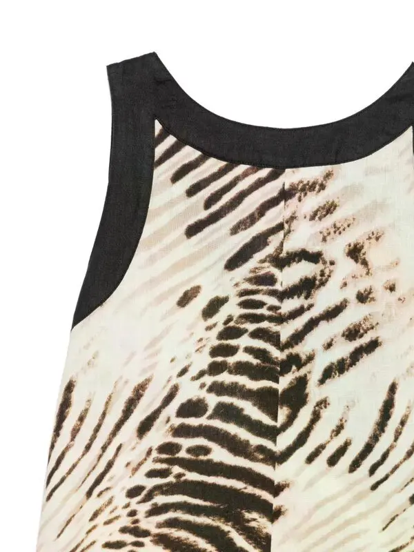 Dkny Animal Print V-neck Midi Dress