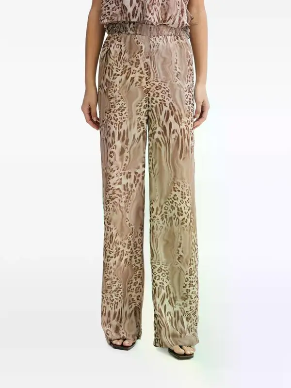 BLUGIRL Leopard Print Wide-leg Trousers