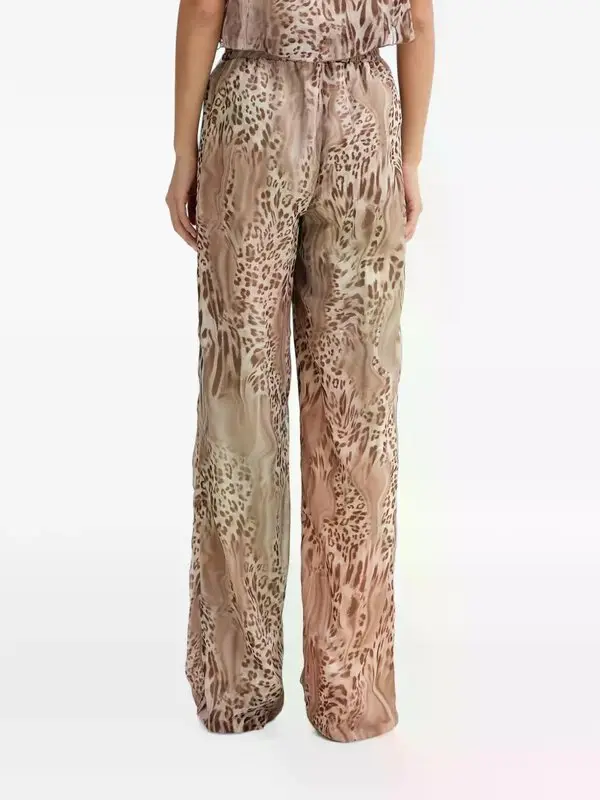 BLUGIRL Leopard Print Wide-leg Trousers
