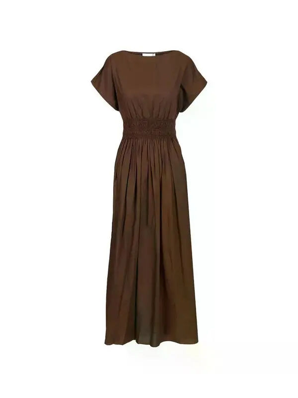 Matteau Shirred-waist Midi Dress