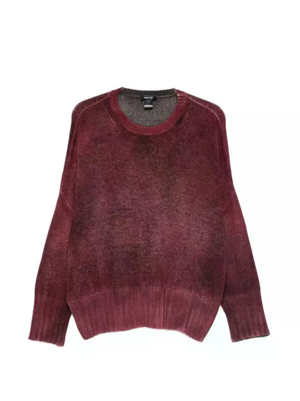 Avant Toi Wine Faded Effect Ribbed Knit Sweater